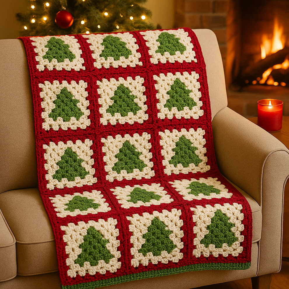 Christmas Tree Blanket Crochet Pattern – Happy Hookie