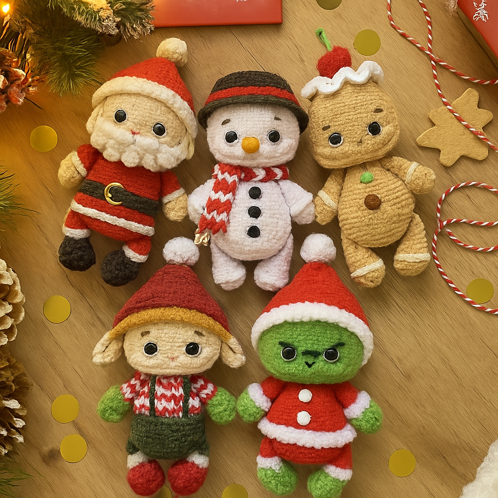 Christmas Amigurumi Ornaments Crochet Pattern Bundle – Happy Hookie